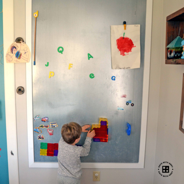 How to Make DIY Magnetic Wall for Magnet Play - Days With Grey