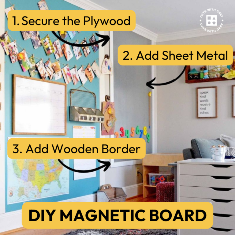 How to Make DIY Magnetic Wall for Magnet Play - Days With Grey