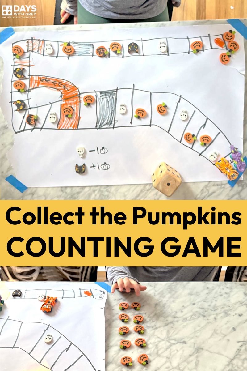 Collect the Pumpkins; A Preschool Halloween Counting Game - Days With Grey
