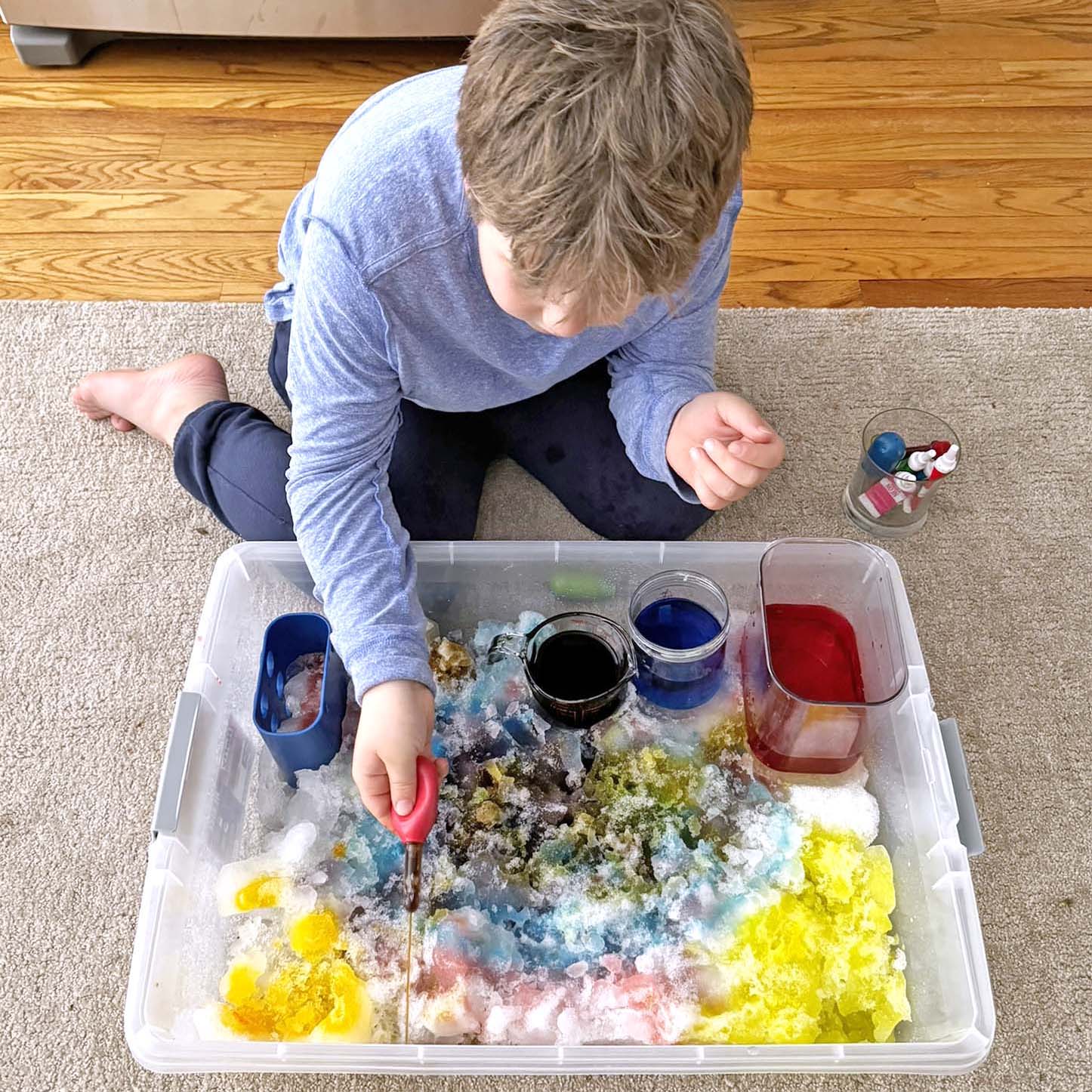 Snow Sensory Play Winter Snow Bin Sensory Play