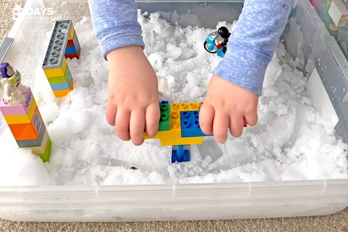 Duplo Snow Sensory Play - Days With Grey