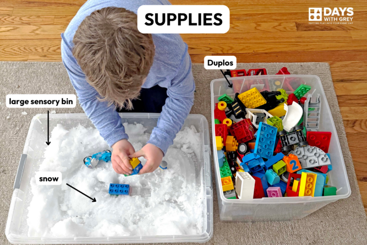Duplo Snow Sensory Play - Days With Grey