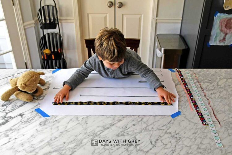 Measuring with Ribbons; A Preschool Math Activity - Days With Grey